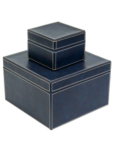 Square Leather Boxes | Nascent Exports
